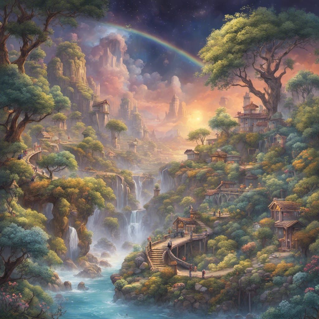 " I don't need a reason, so I drew the world with a wonderful rainbow ...