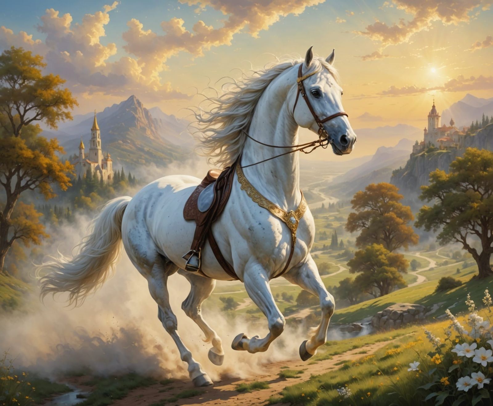 Stallion galloping - Ethereal Stallion Gallops Across Heaven...
