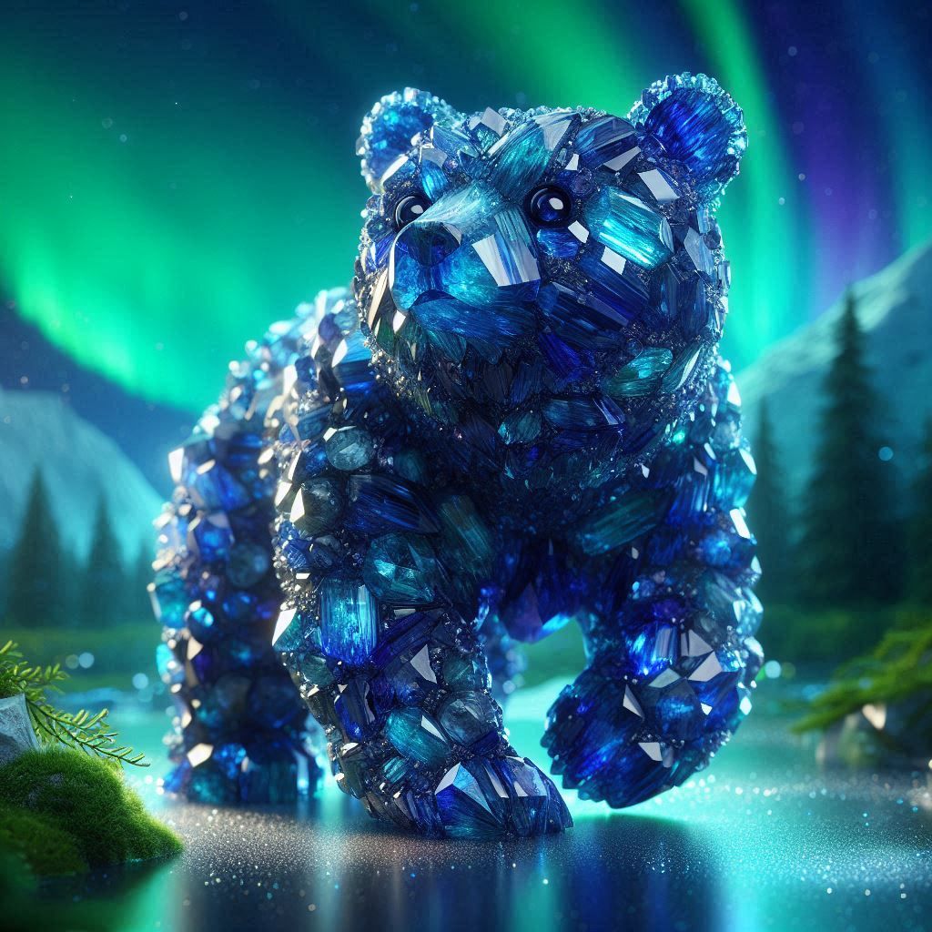 Blue Sapphire Bear - AI Generated Artwork - NightCafe Creator