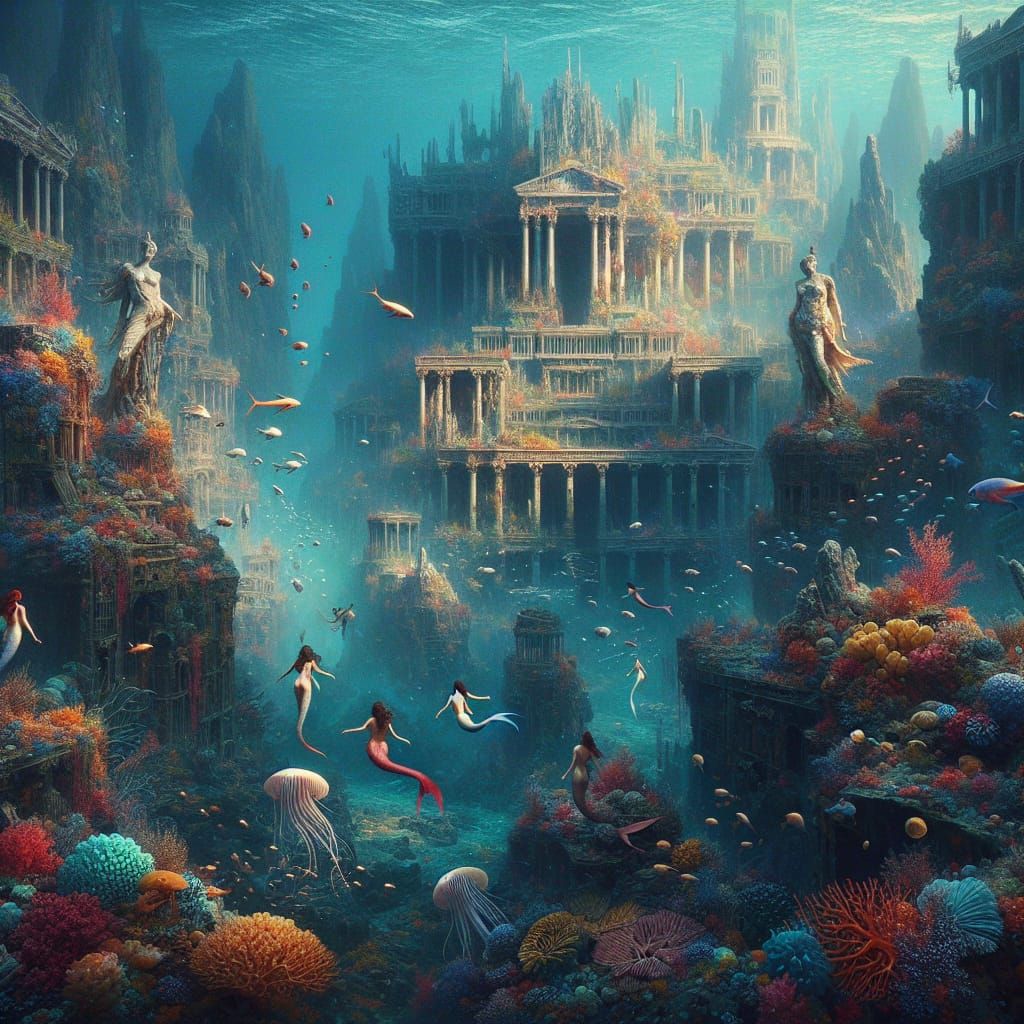 the lost city of Atlantis - AI Generated Artwork - NightCafe Creator