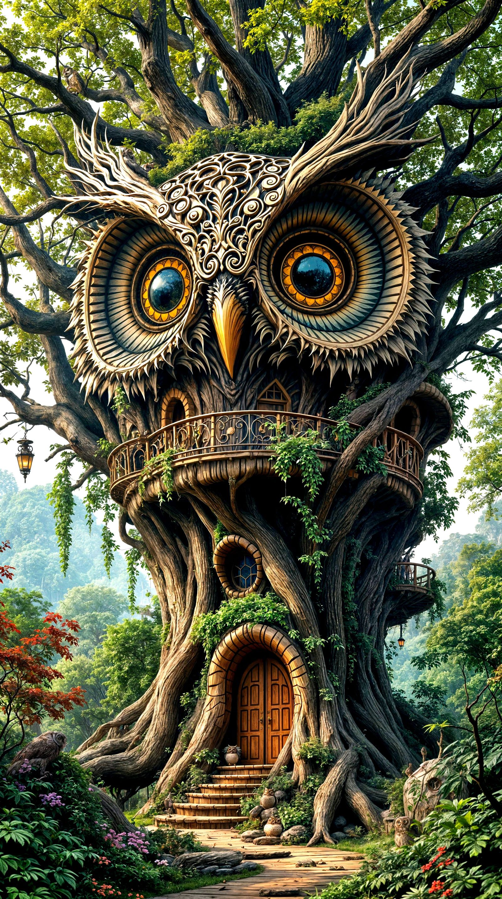 The Owl Treehouse - Owl Treehouse in Elegant, Ornate Style