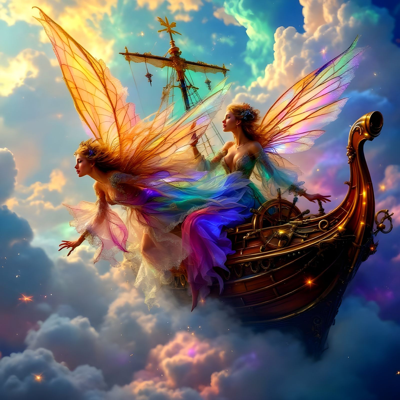 Pirate Faeries - Enchanted Pirate Fairies Sail High Fantasy ...