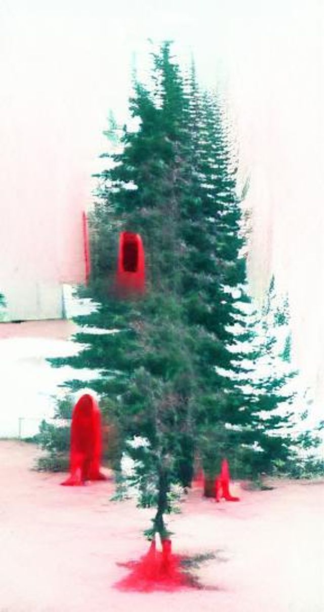 Red Christmas Trees, horror liminal space - AI Generated Artwork ...