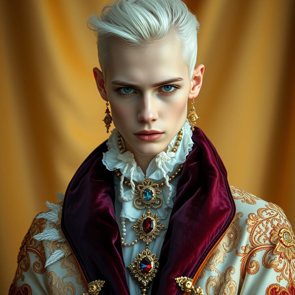 Ethereal Figure in Opulent Byzantine Splendor - AI Art