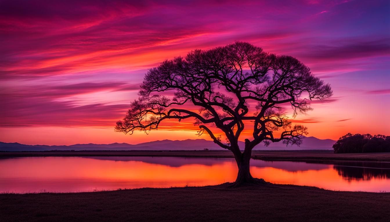 Pink Sky & Tree - AI Generated Artwork - NightCafe Creator