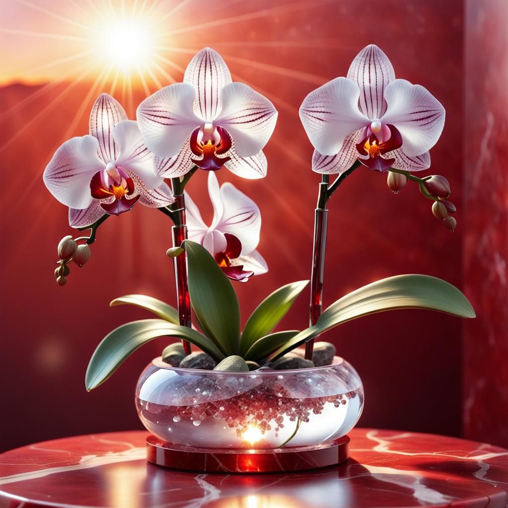 Crystal orchids - AI Generated Artwork - NightCafe Creator