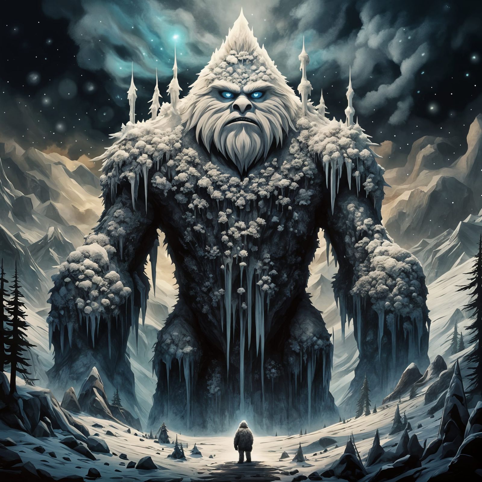 The Abominable Snowman - Ancient Beast in Blazing Snowstorm