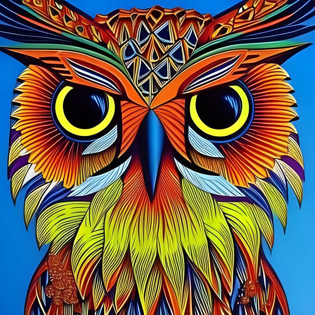 Bright Owl Abstract Painting! - AI Generated Artwork - NightCafe Creator