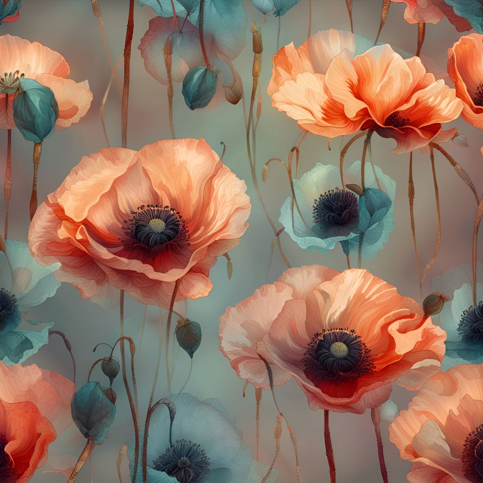 Poppies - AI Generated Artwork - NightCafe Creator
