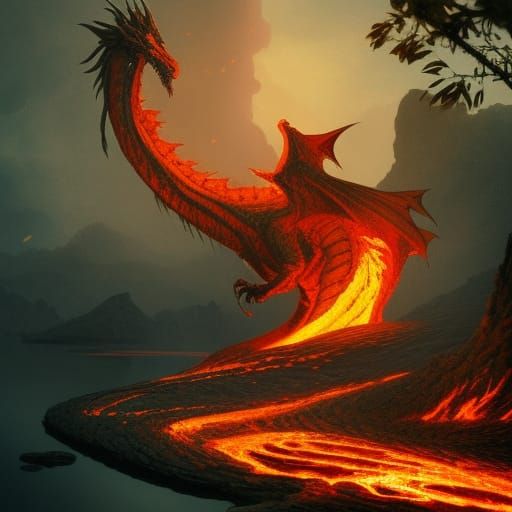Great lava drake - AI Generated Artwork - NightCafe Creator