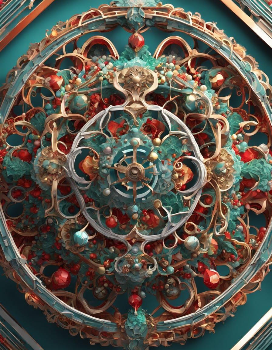 Glass Filigree in Geometric Harmony - AI Art
