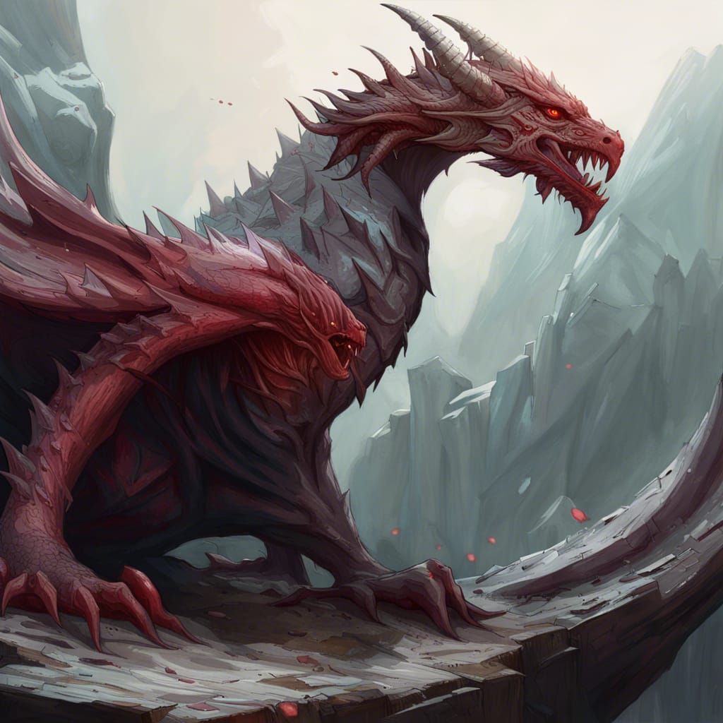 Blood demon ravine dragon - AI Generated Artwork - NightCafe Creator