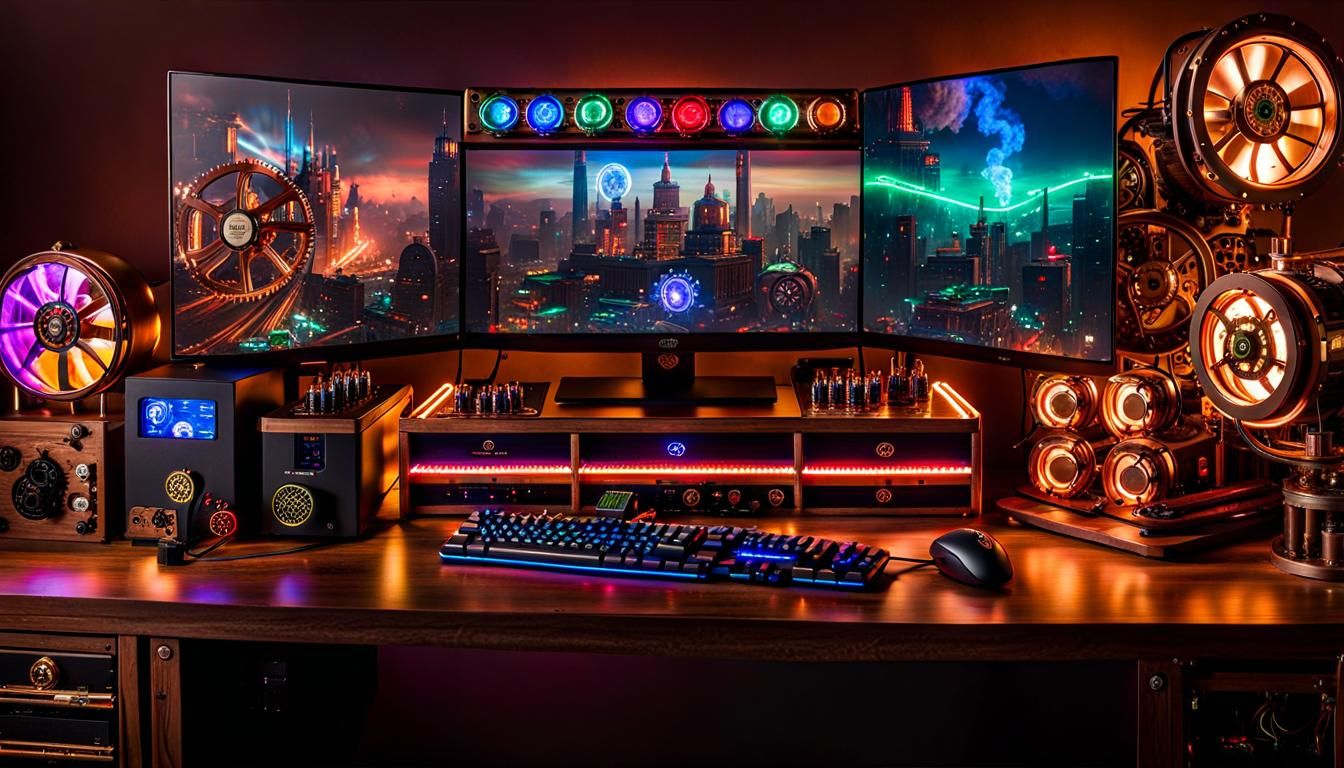 Steampunk Gaming PC - AI Generated Artwork - NightCafe Creator
