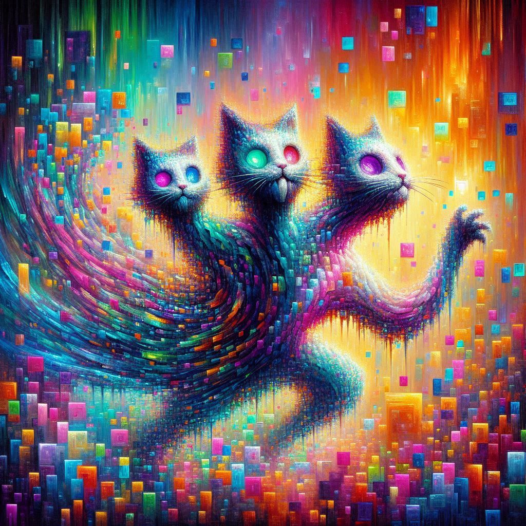 Three headed cat - AI Generated Artwork - NightCafe Creator