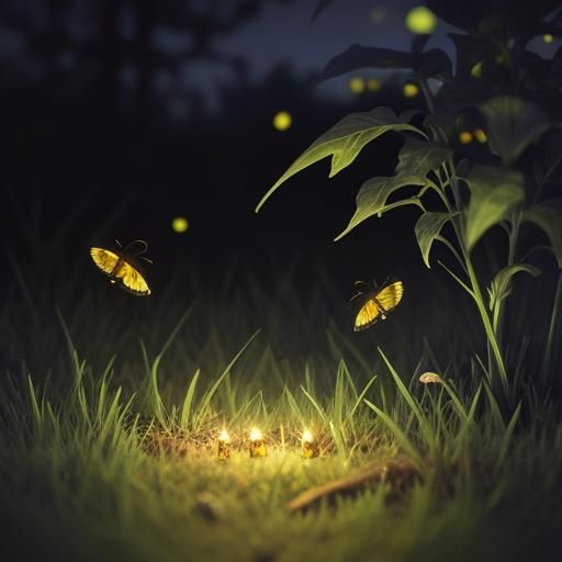 Fireflies in the front yard - AI Generated Artwork - NightCafe Creator