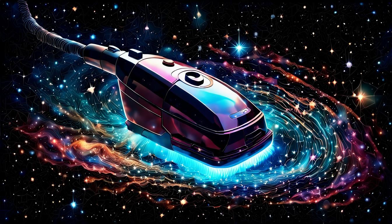 Vacuum cleaner cleaning galaxies from stardust. - AI Generated Artwork ...