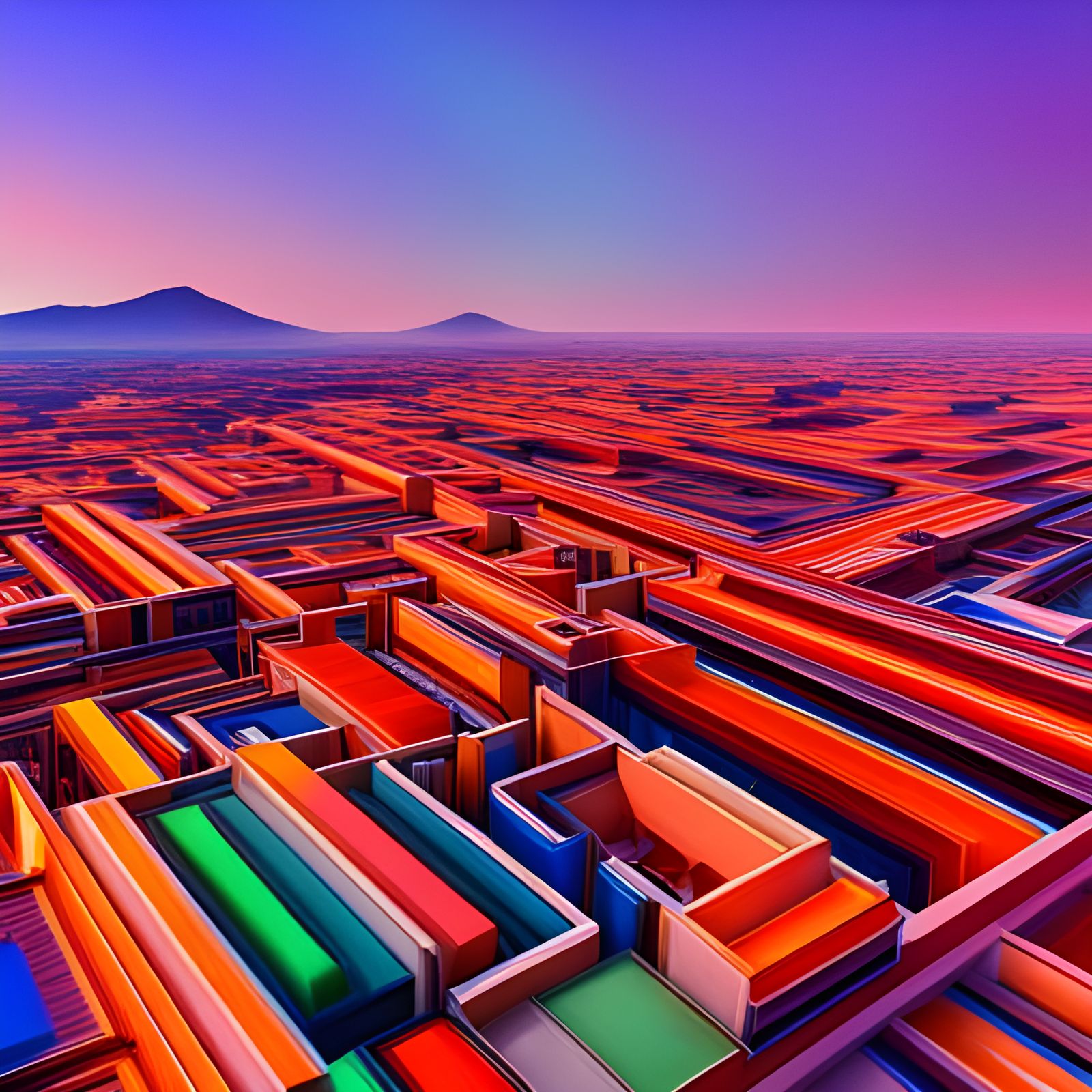 Geometric Landscape - AI Generated Artwork - NightCafe Creator