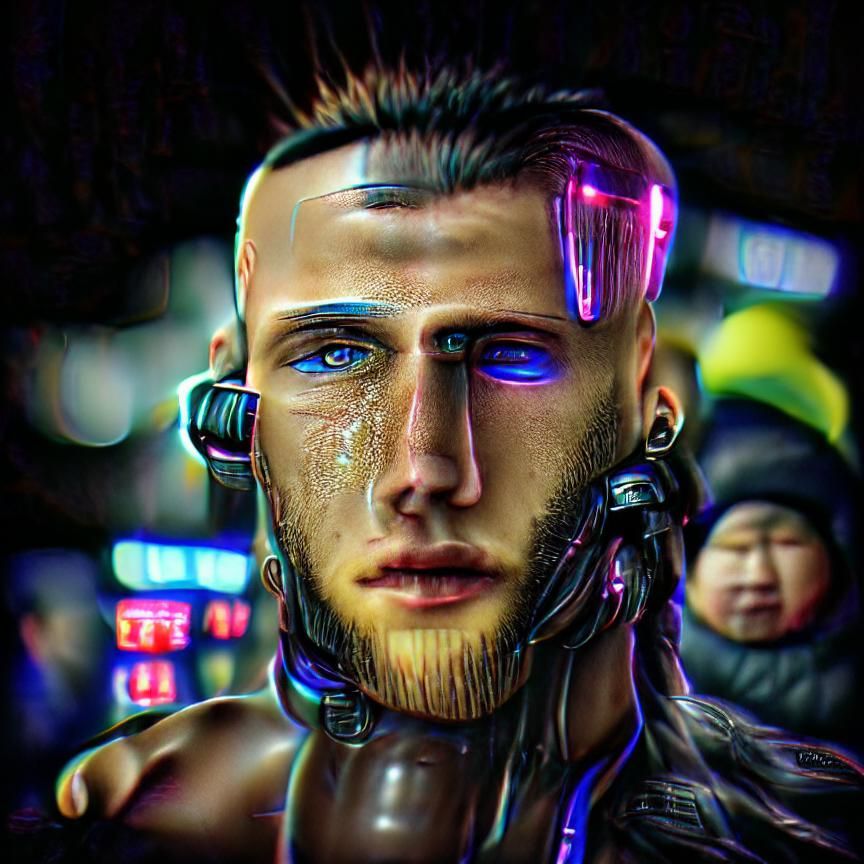 Realistic Cyberpunk Android Man 8k resolution - AI Generated Artwork ...