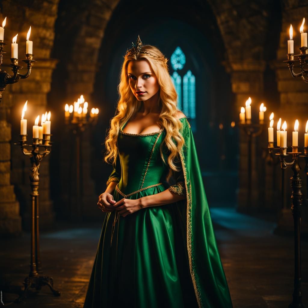 Princess in green dress (1) - AI Generated Artwork - NightCafe Creator