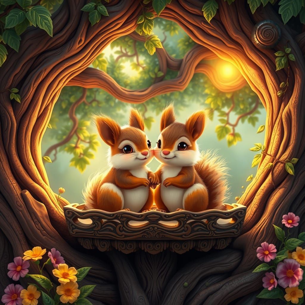 Squirrels in love.