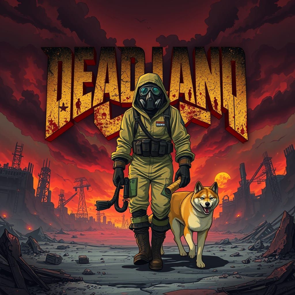 Post-Apocalyptic Doom in Vibrant Neon Hues - AI Art