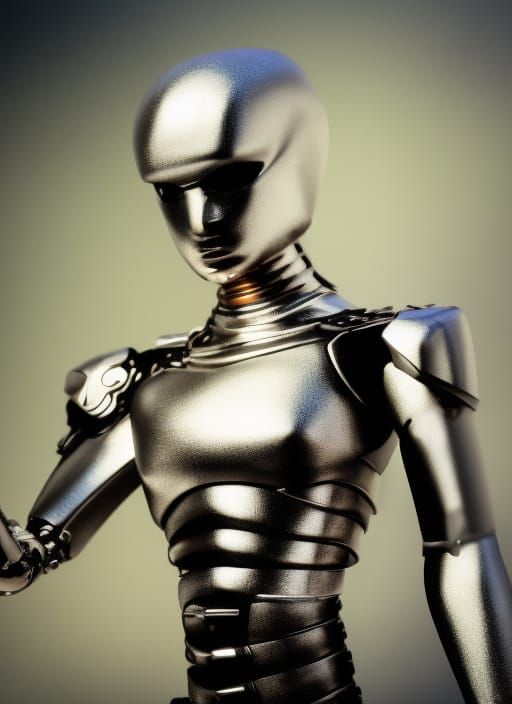 The Silver cyborg - AI Generated Artwork - NightCafe Creator