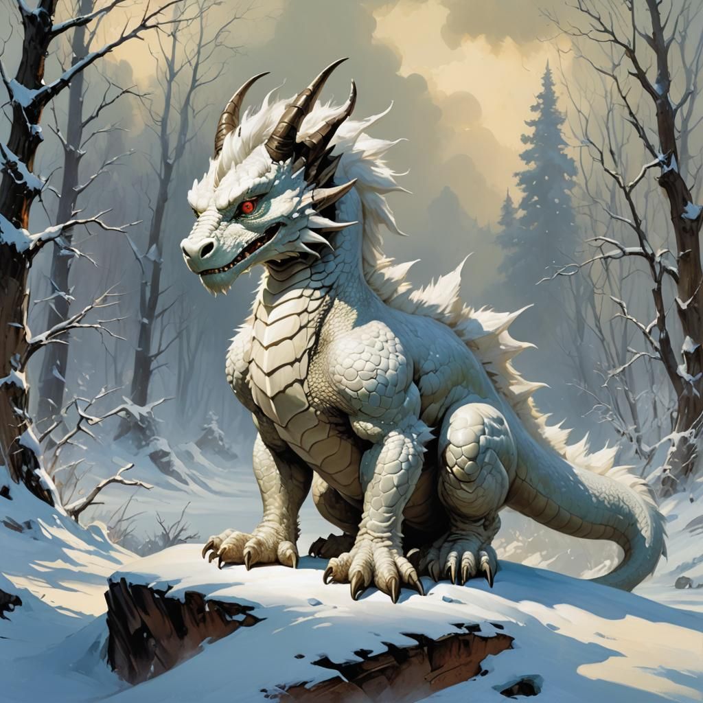 WINTER DRAGON 4 - AI Generated Artwork - NightCafe Creator