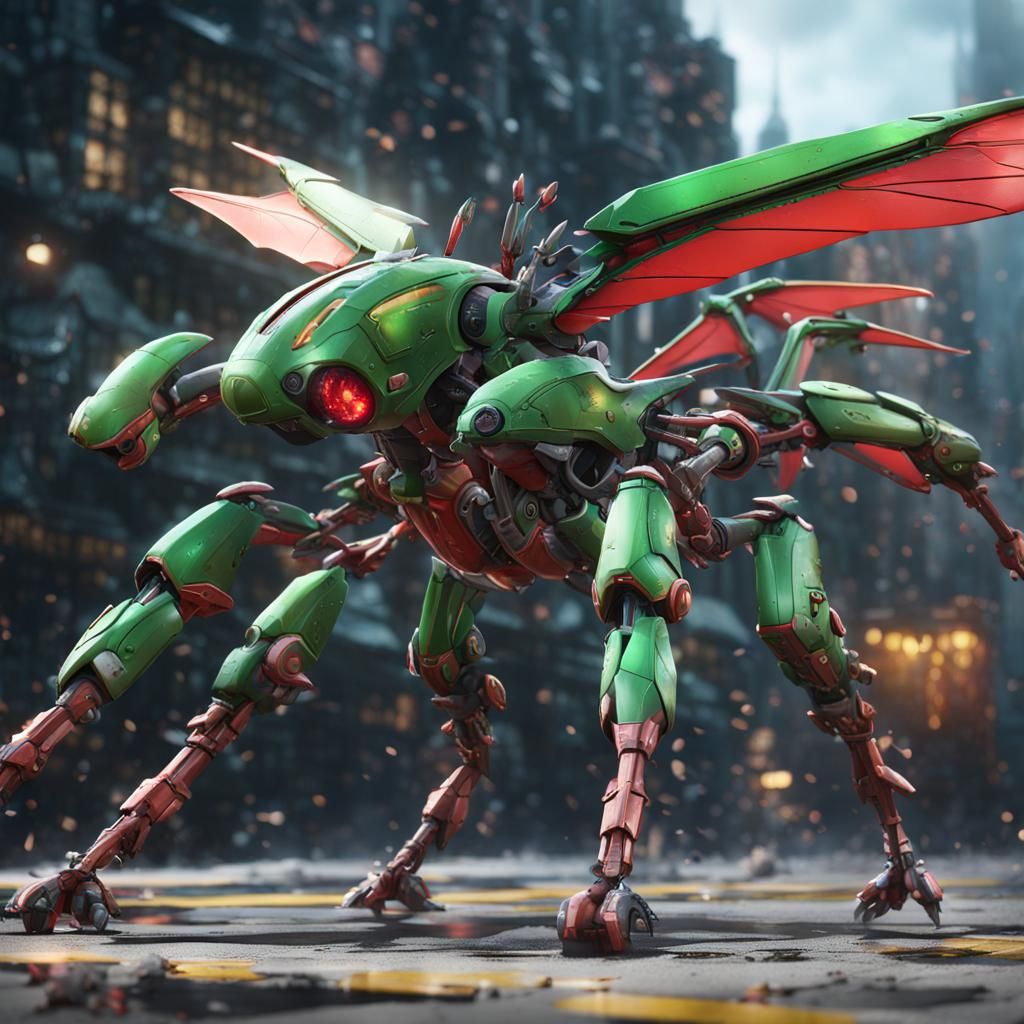Hyper-realistic mecha Flygon - AI Generated Artwork - NightCafe Creator