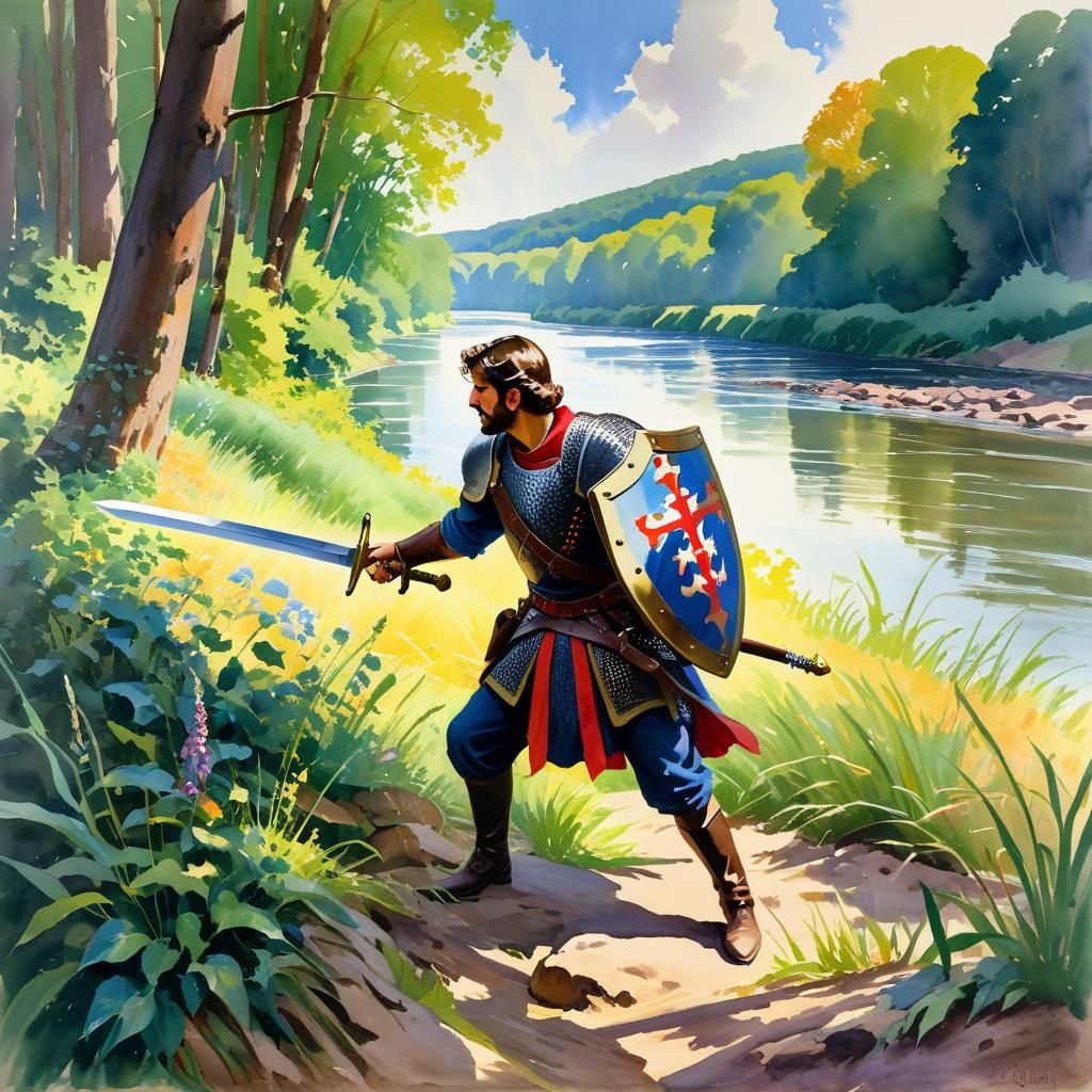 Guardian knight of the river - AI Generated Artwork - NightCafe Creator