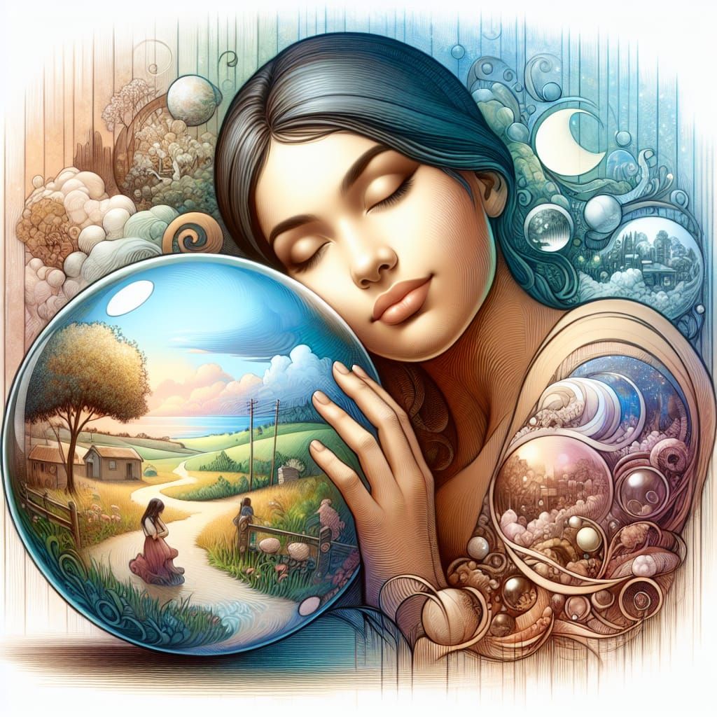 a girl dreaming : dreamscape : a majestic beautiful utopic world of ...