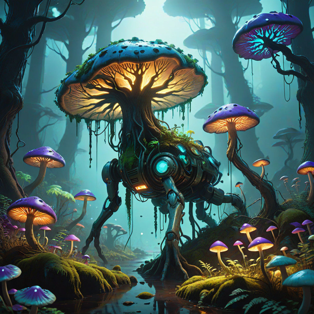 Ethereal Forest Guardian Unveiled in Alien Biome - AI Art