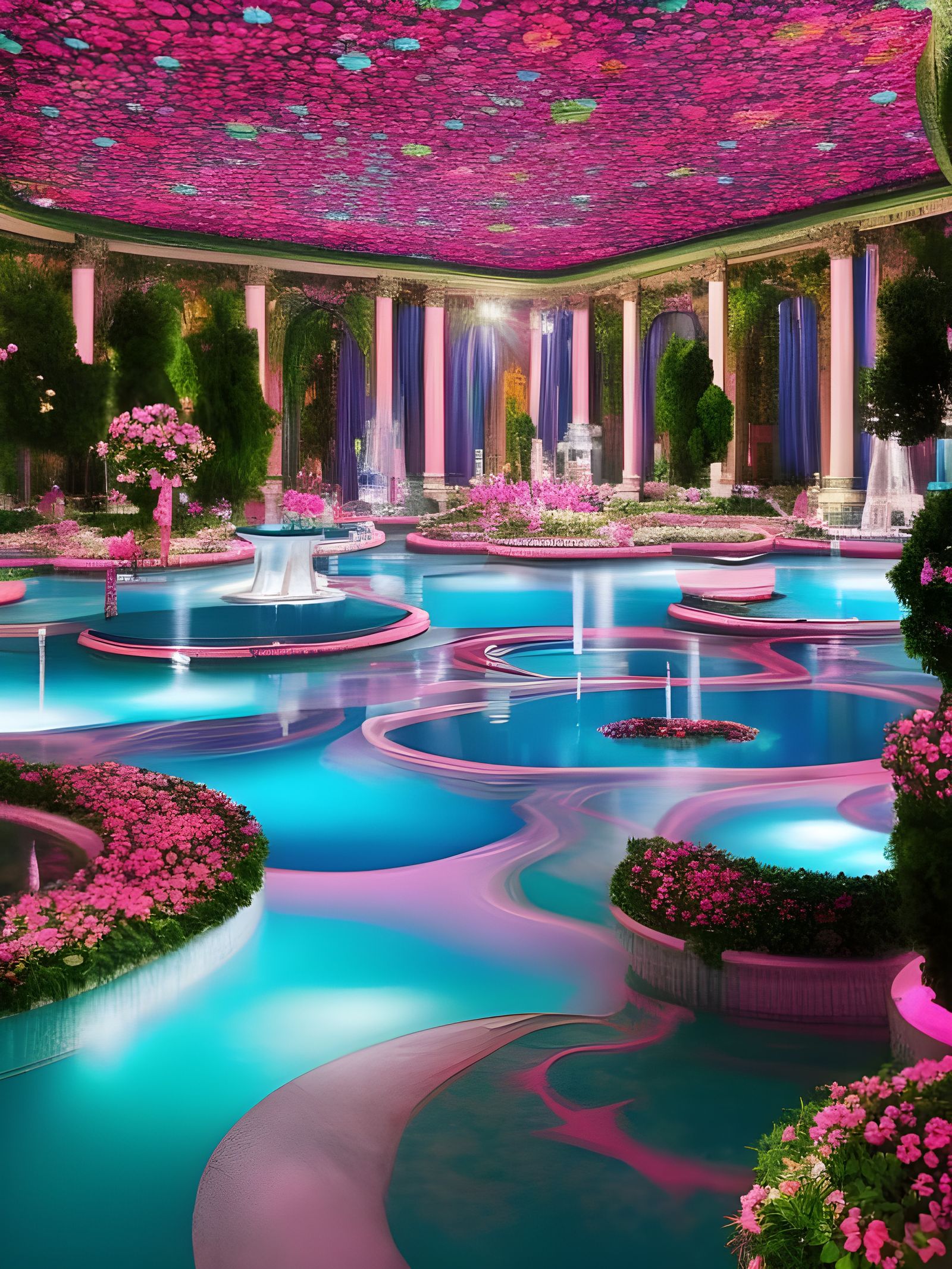 The Rose Pools - AI Generated Artwork - NightCafe Creator