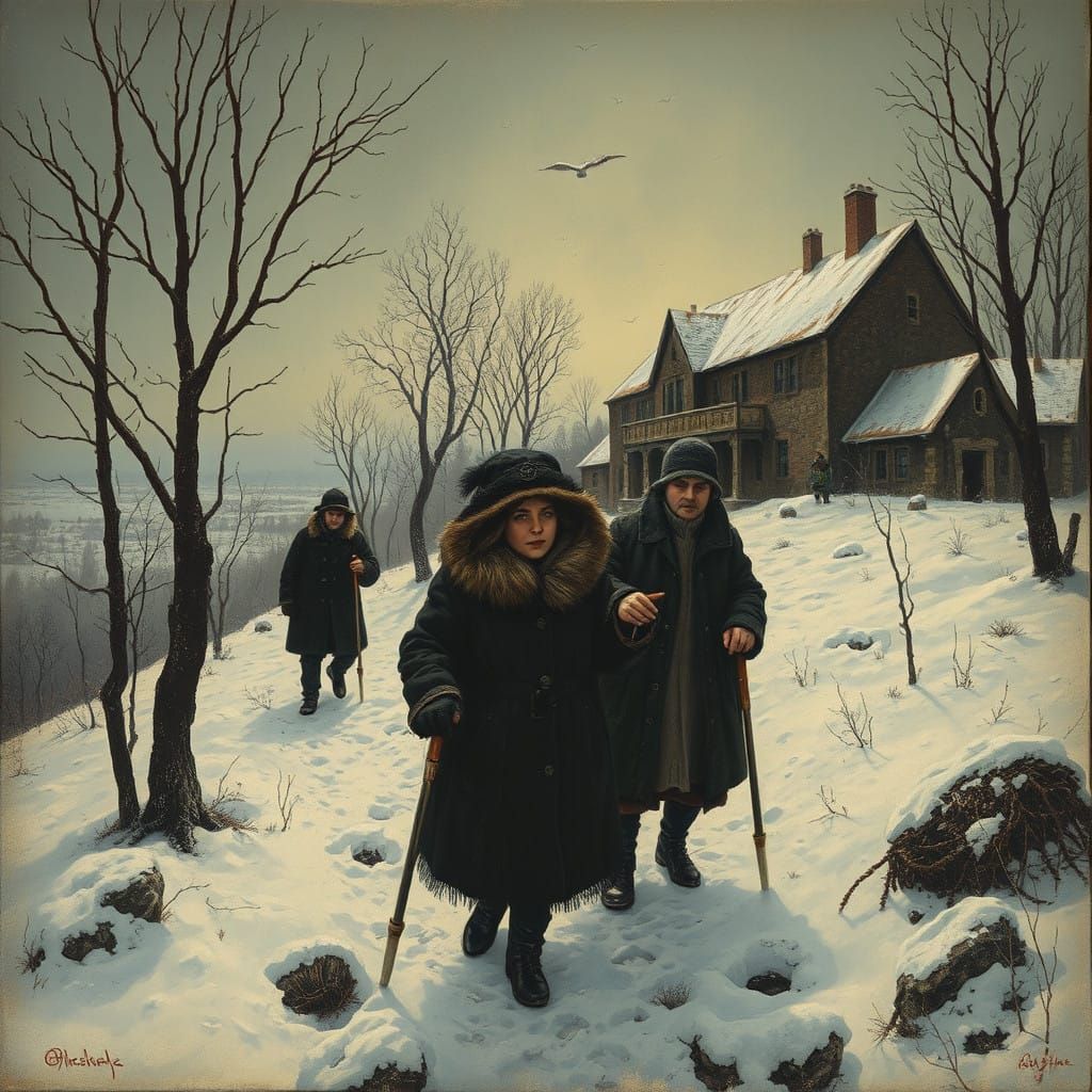 Baroque Post-Apocalyptic Winter in the Style of Go... - AI Art