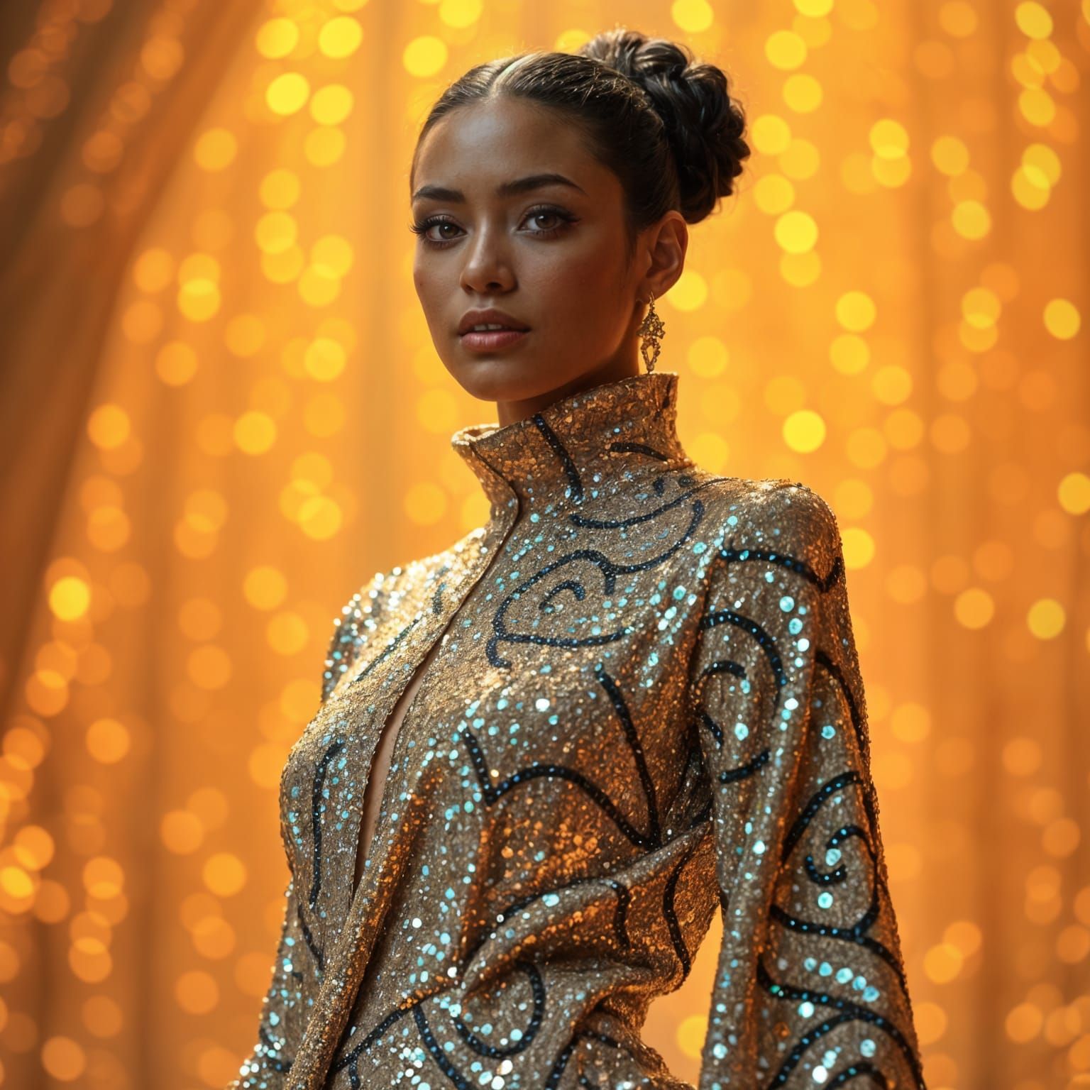 Spectacular Portrait Shines with Sequin Inspiratio... - AI Art