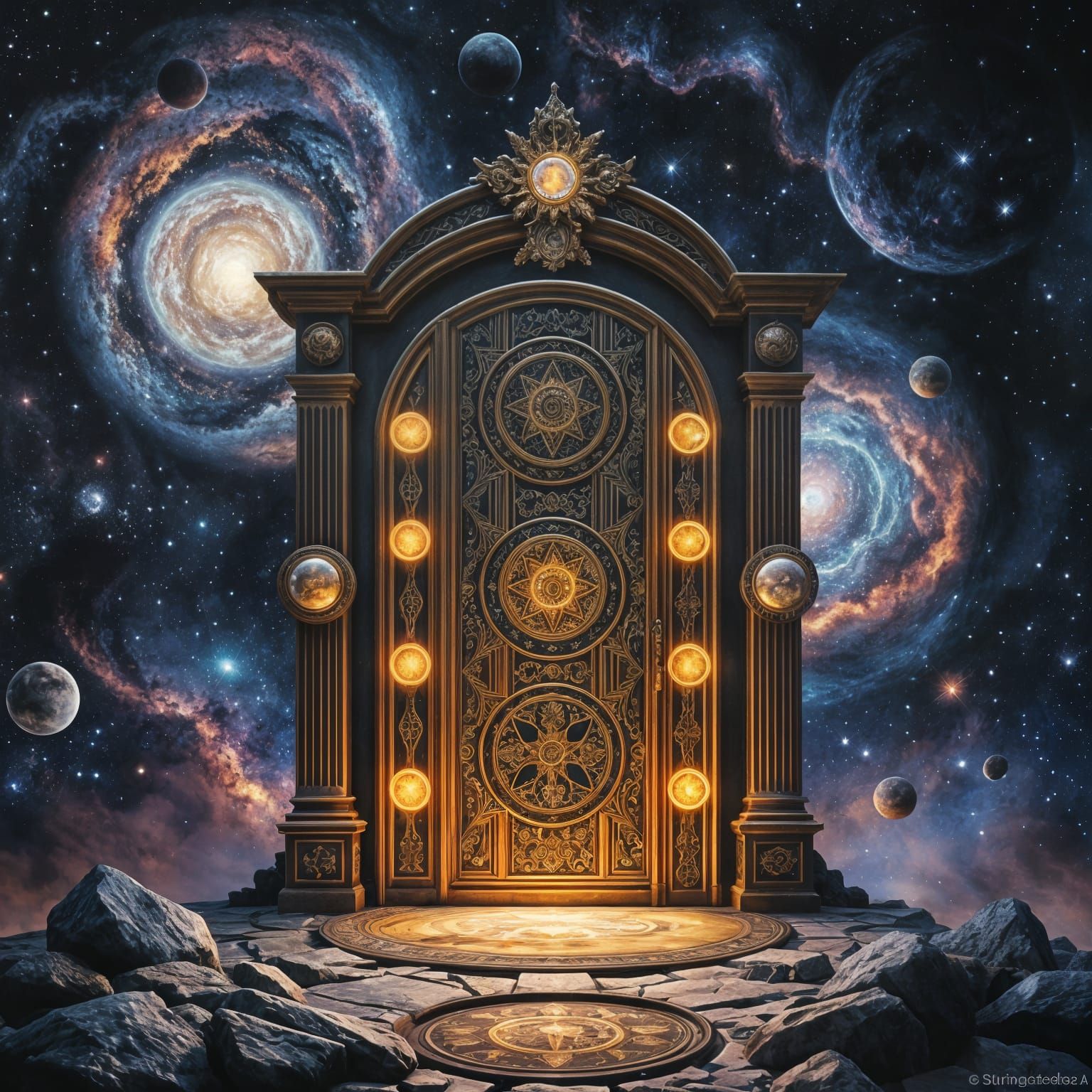 Door to the Universe - Surreal Doorway to a Cosmic Universe