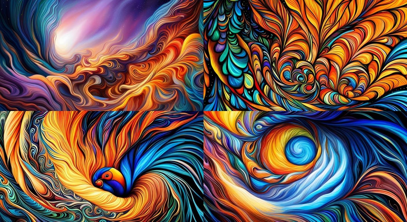 An ultra hd detailed painting of many different types Exotic bird ...