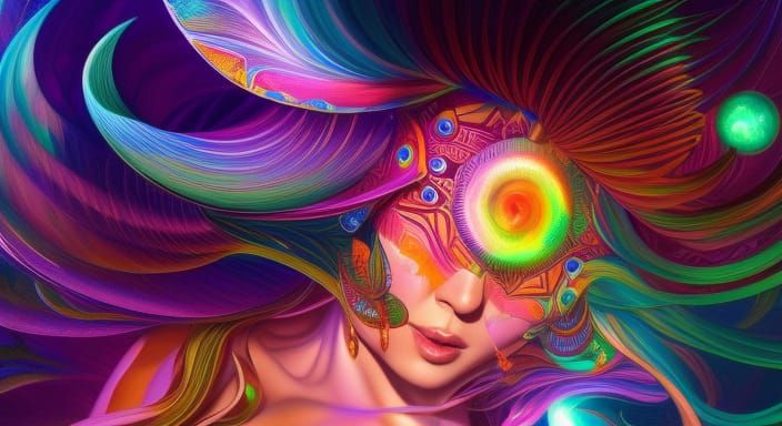 The cosmos in a human soul, vector wave function Zentangle 3d shading ...