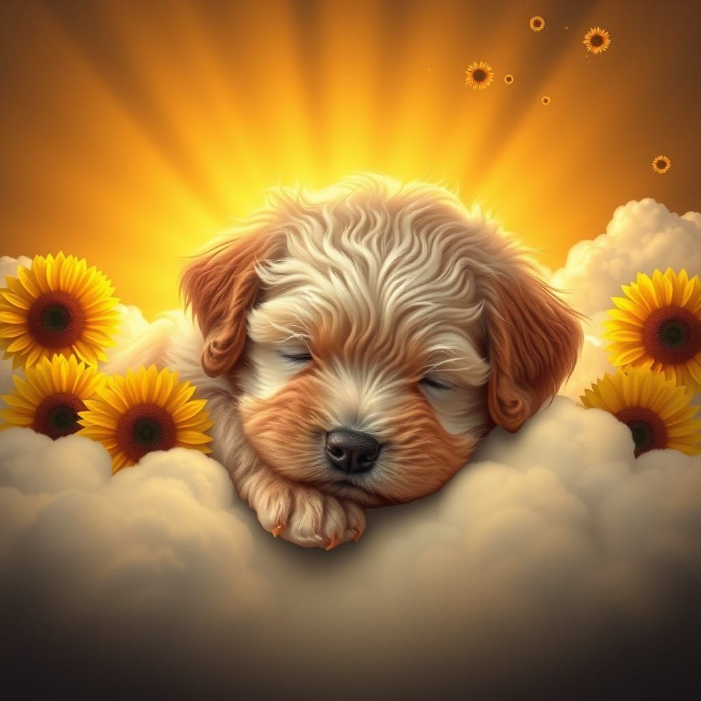 Cavapoo Sleeping on Clouds - Cavapoo Sleeping on Clouds