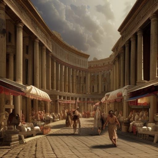 Grand entrance to a Roman market - AI Generated Artwork - NightCafe Creator