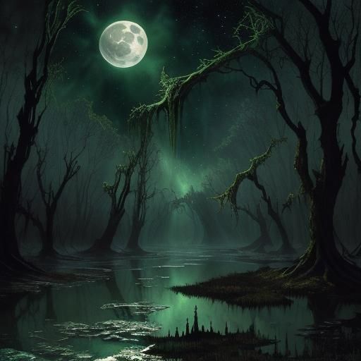 Soft watercolors painting High gothic dead swamp death rotten dying ...