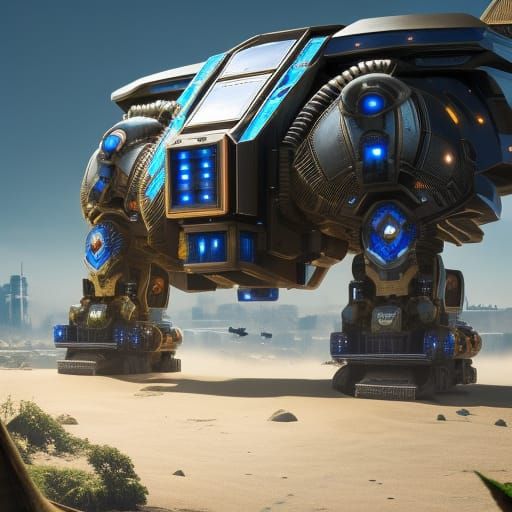 Solarpunk Mech 1 - AI Generated Artwork - NightCafe Creator