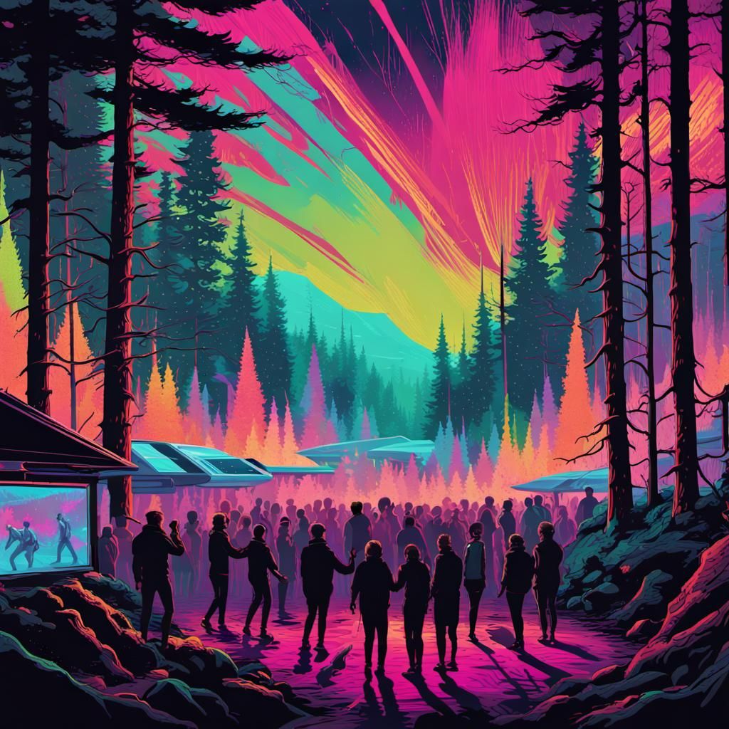Northern Light Rave - AI Generated Artwork - NightCafe Creator
