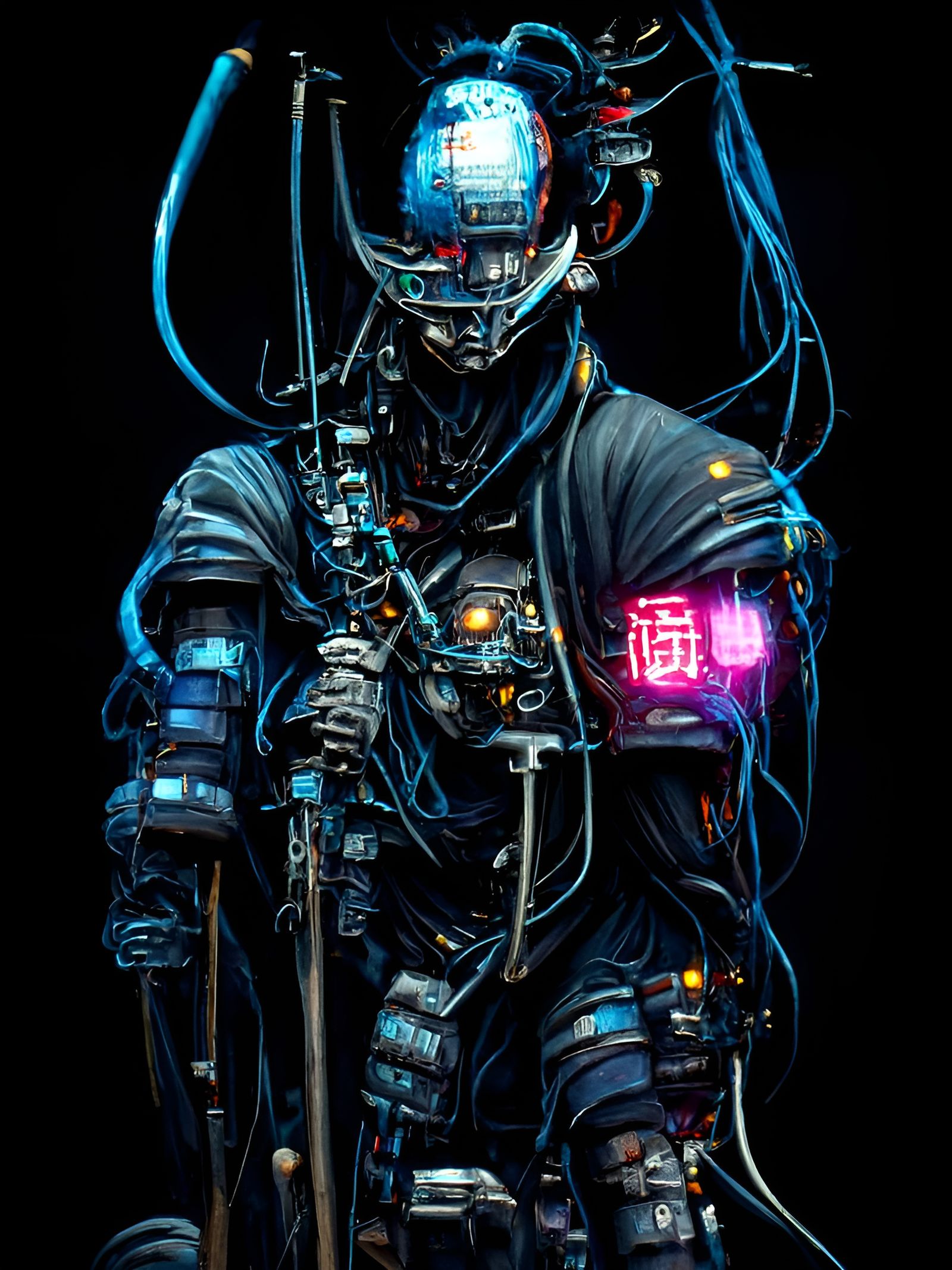 Cybernetic Samurai - AI Generated Artwork - NightCafe Creator