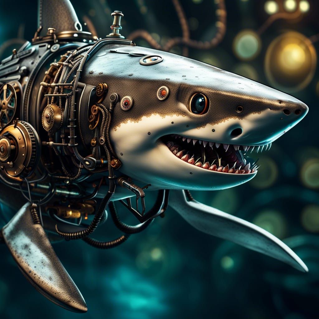 Steampunk Robot Shark: The Most Scary and Dangerous-looking Great White ...