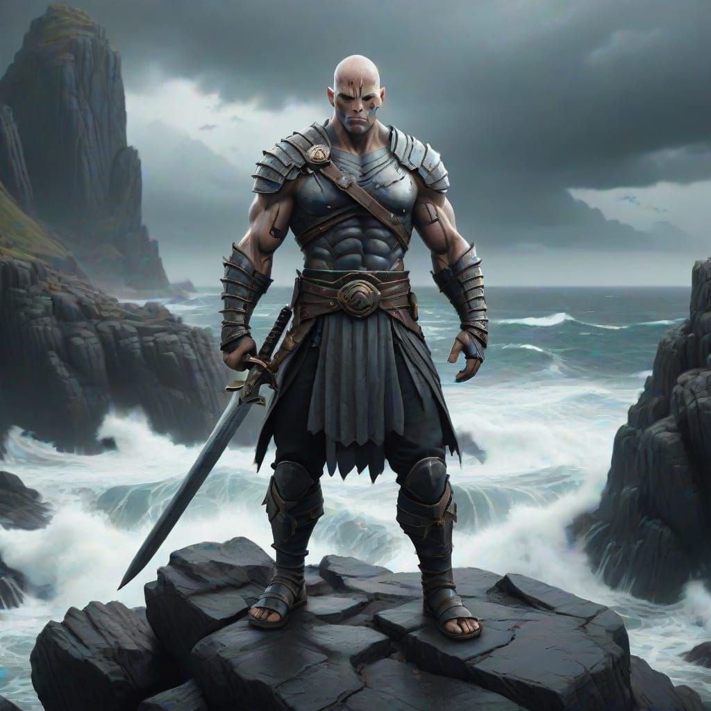 Goliath Fighter - Goliath Warrior Stands Tall Amid Stormy Se...