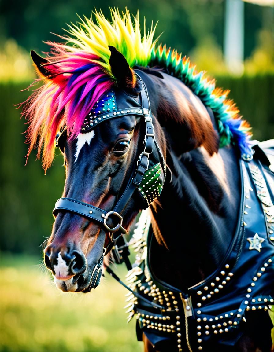Punk Rock Horse - AI Generated Artwork - NightCafe Creator