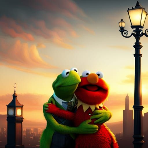 Muppets Embracing - AI Generated Artwork - NightCafe Creator