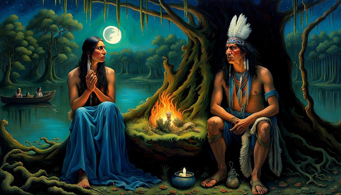 "30-year-old gypsy woman telling fortune by 1800's Louisiana bayou ...