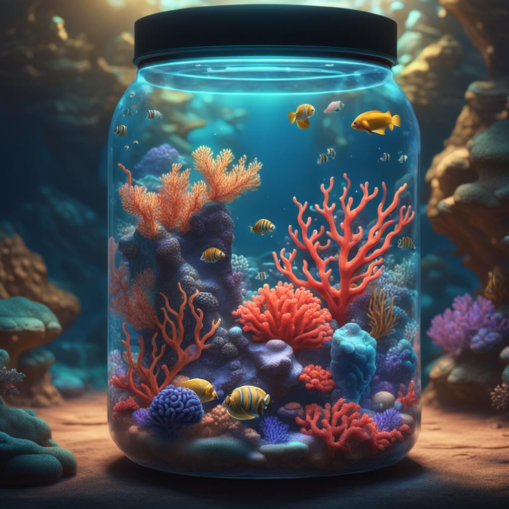 Beautiful coral reef inside a jar - AI Generated Artwork - NightCafe ...