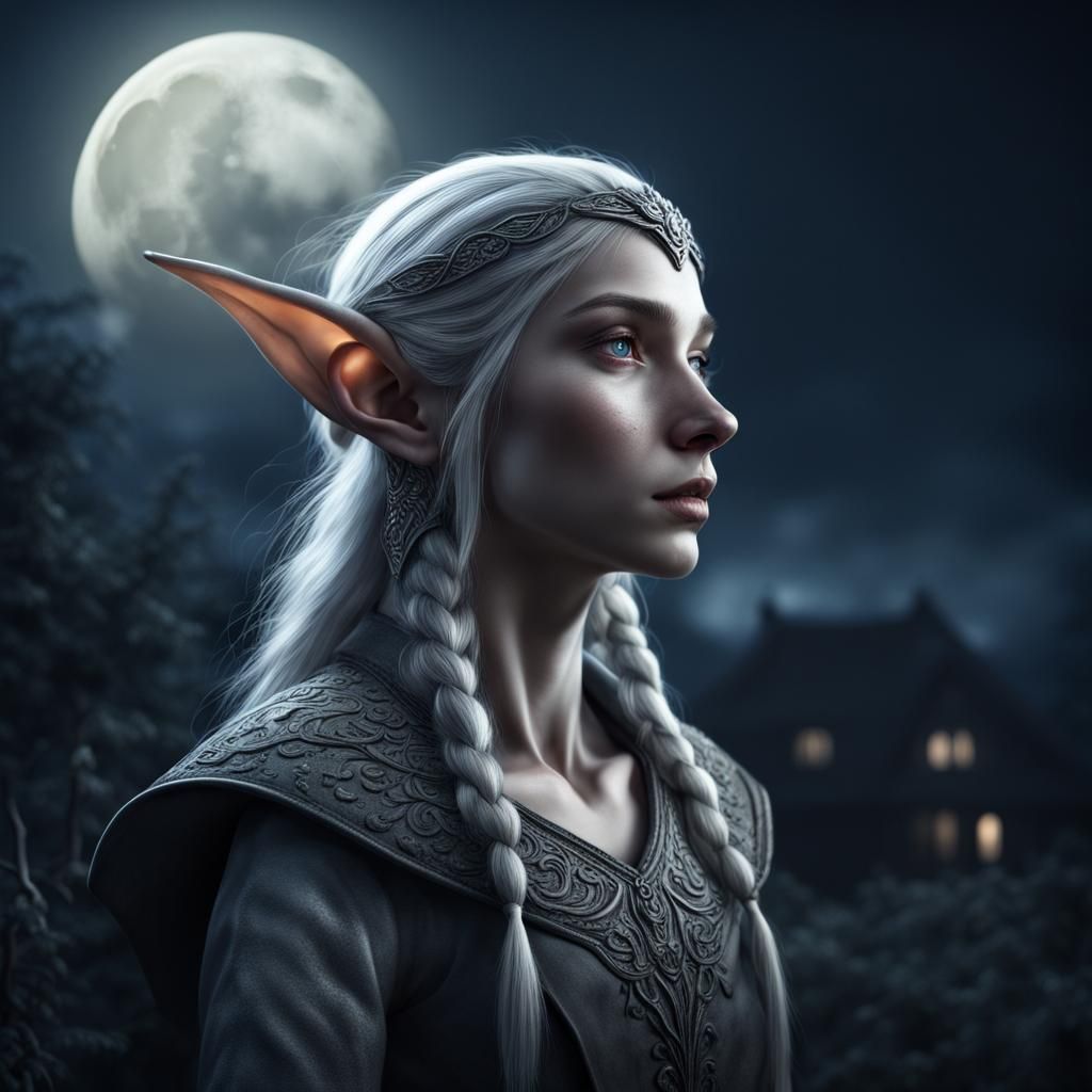 Moonlight Elf 5 - AI Generated Artwork - NightCafe Creator